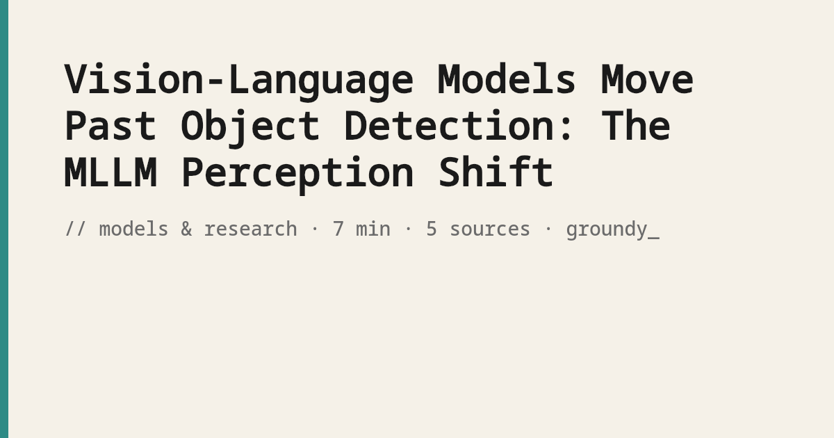 Vision-Language Models Move Past Object Detection: The MLLM Perception ...